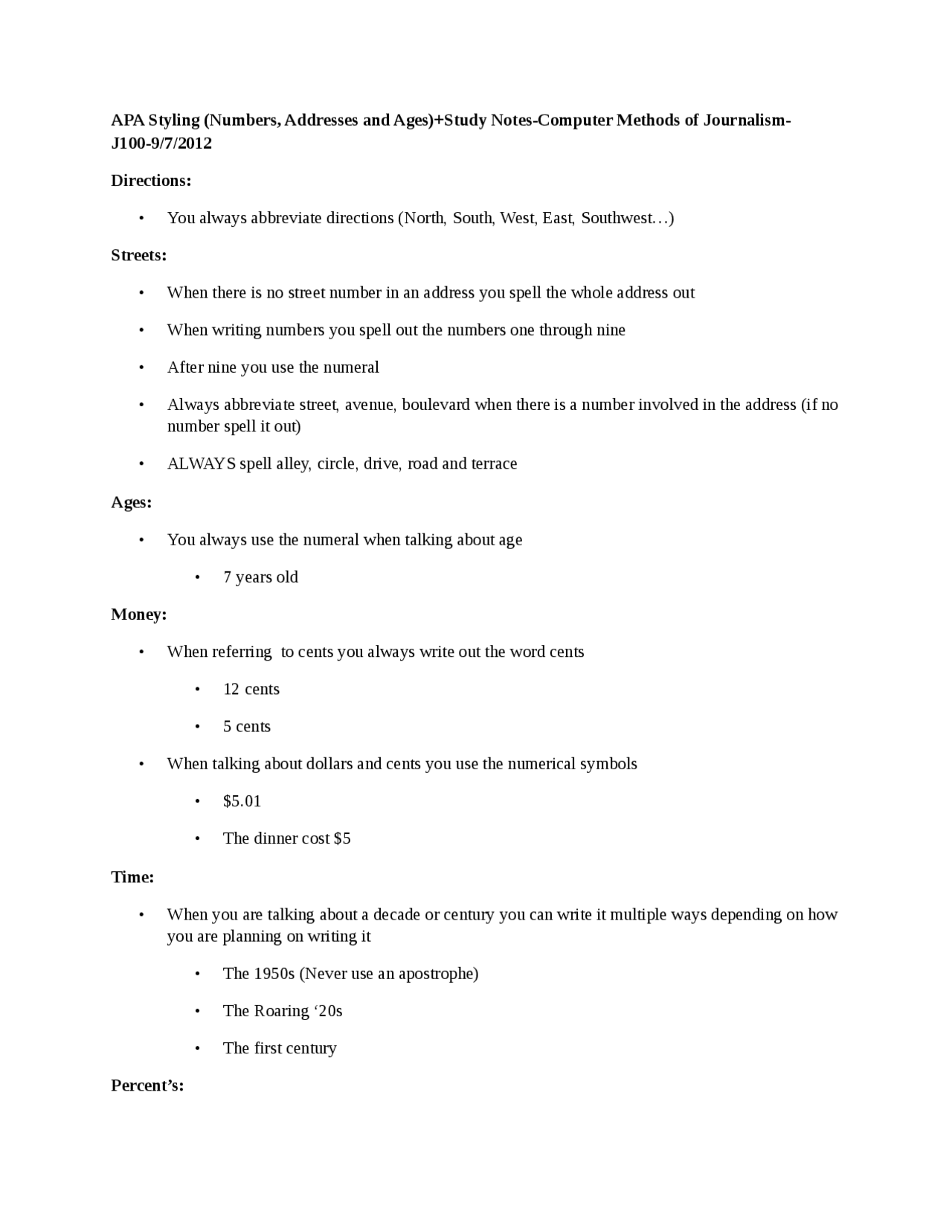 Journalism 100 Notes962012 Docsity