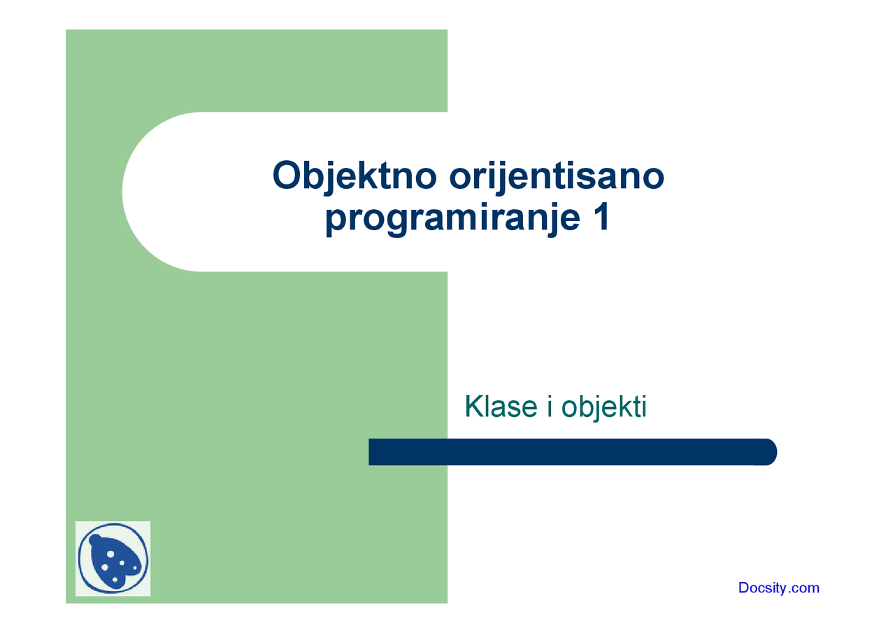 Klase i objekti--Objektno orijentisano programiranje 1-Slajdovi ...