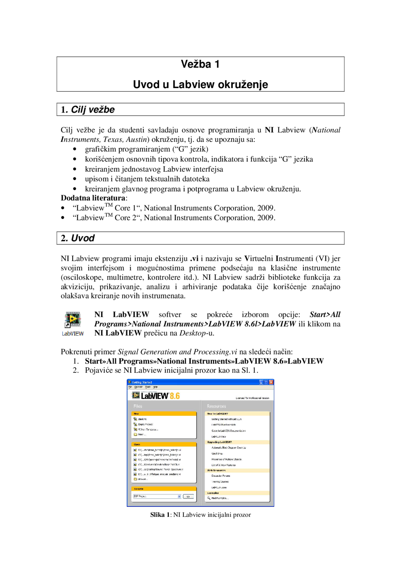 Uvod U Labview Akvizicija Elektrofizioloskih Signala Vezbe
