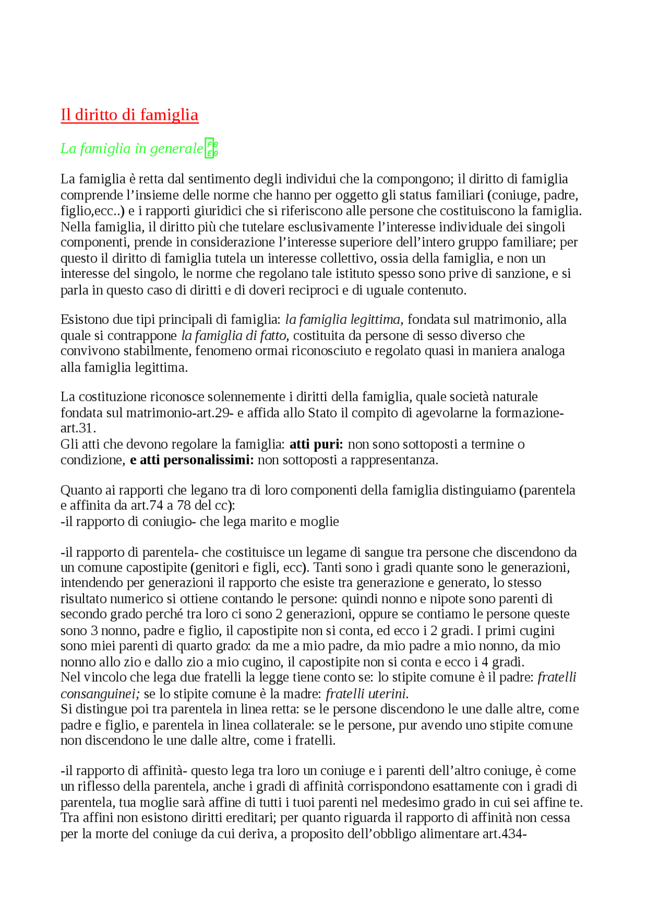Il Diritto Di Famiglia Appunti Di Diritto Privato Ii Docsity