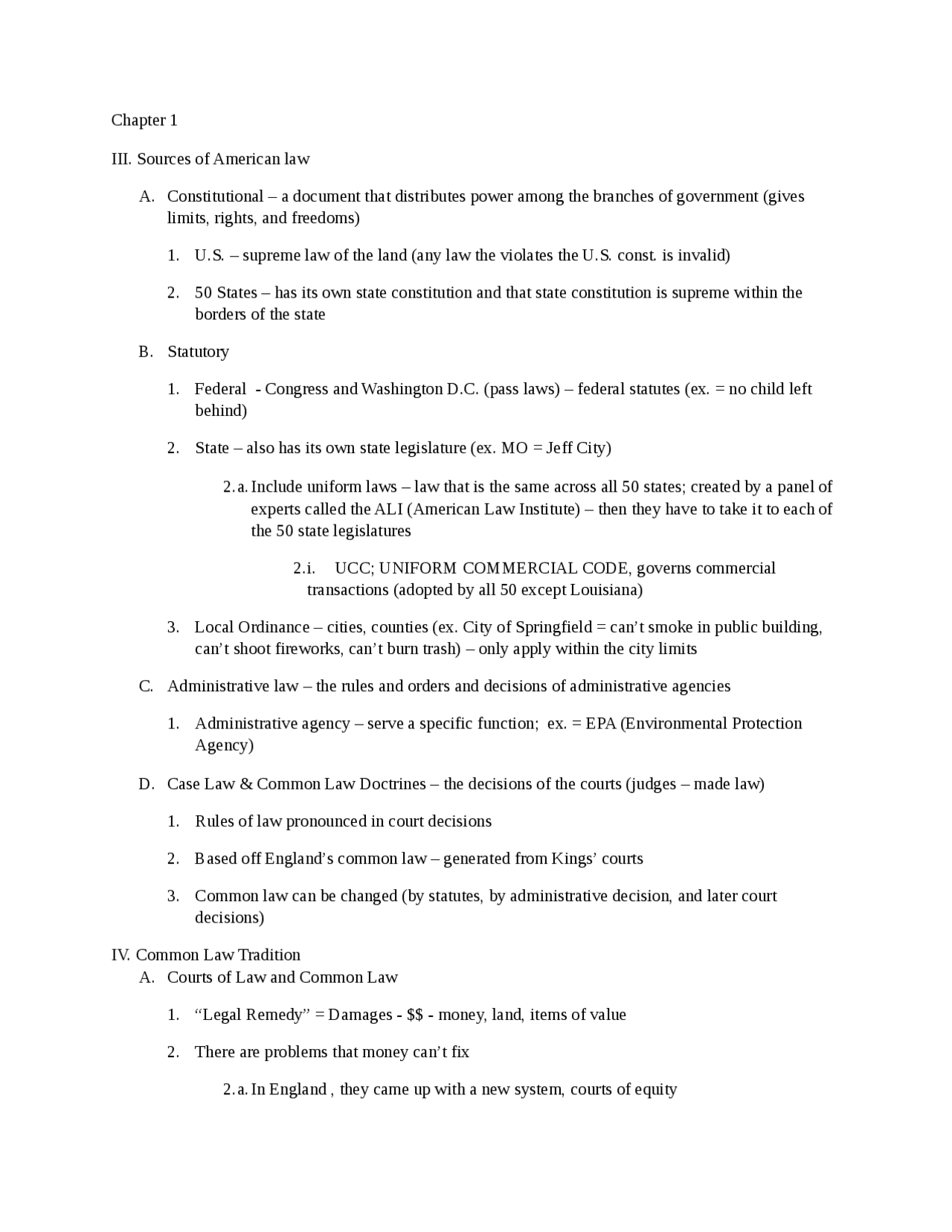 Sources of American Law: Constitution, Statutes, Admin Law, and Case ...