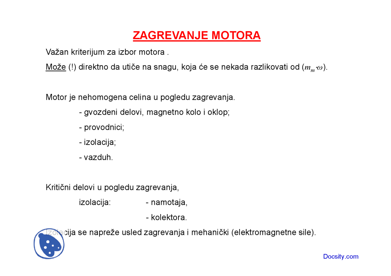 Zagrevanje motora-Skripta-Elektromotorni pogoni-Elektrotehnicki ...