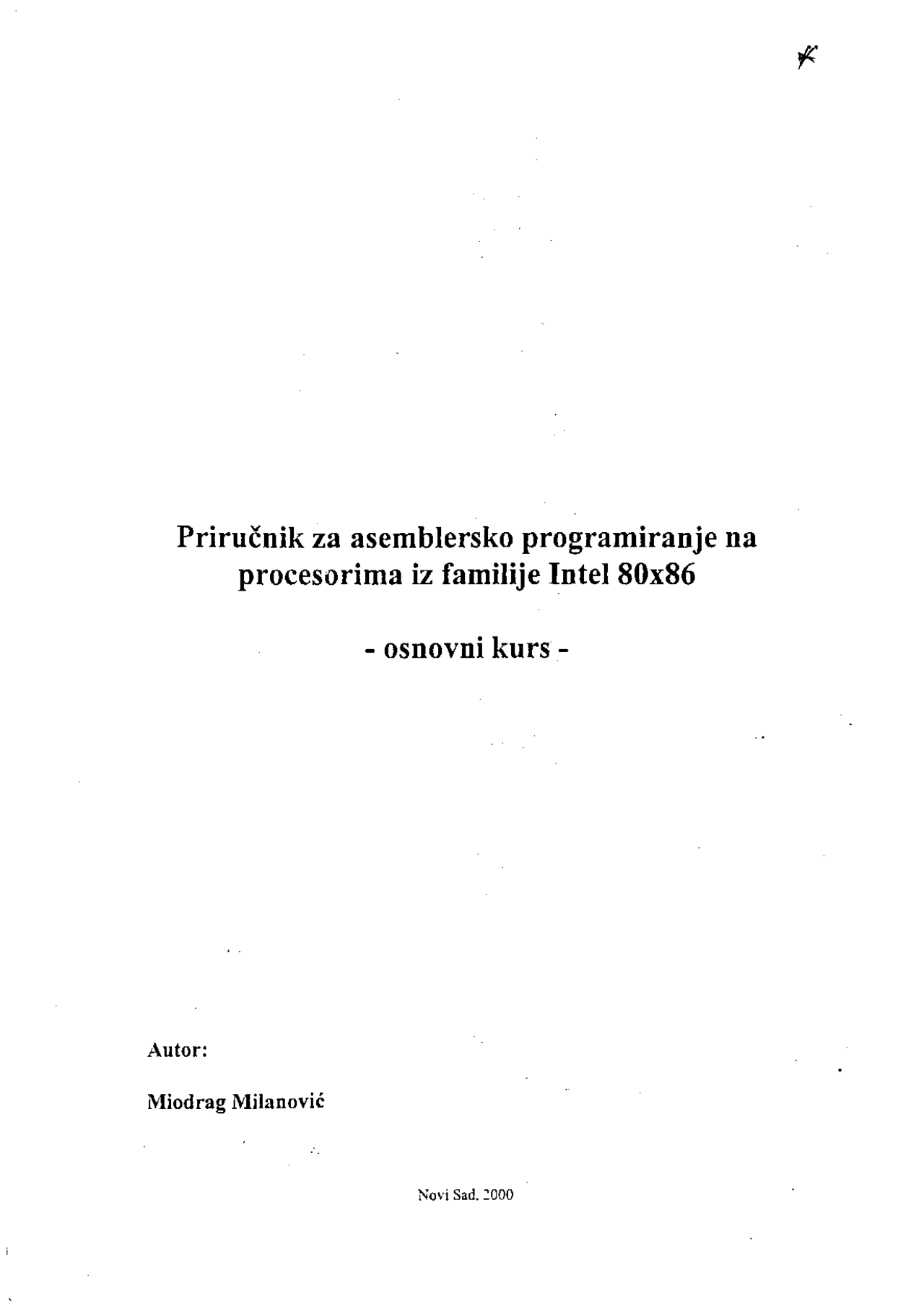 Asemblersko Programiranje Skripta Racunarski Vlsi Sistemi Racunarska