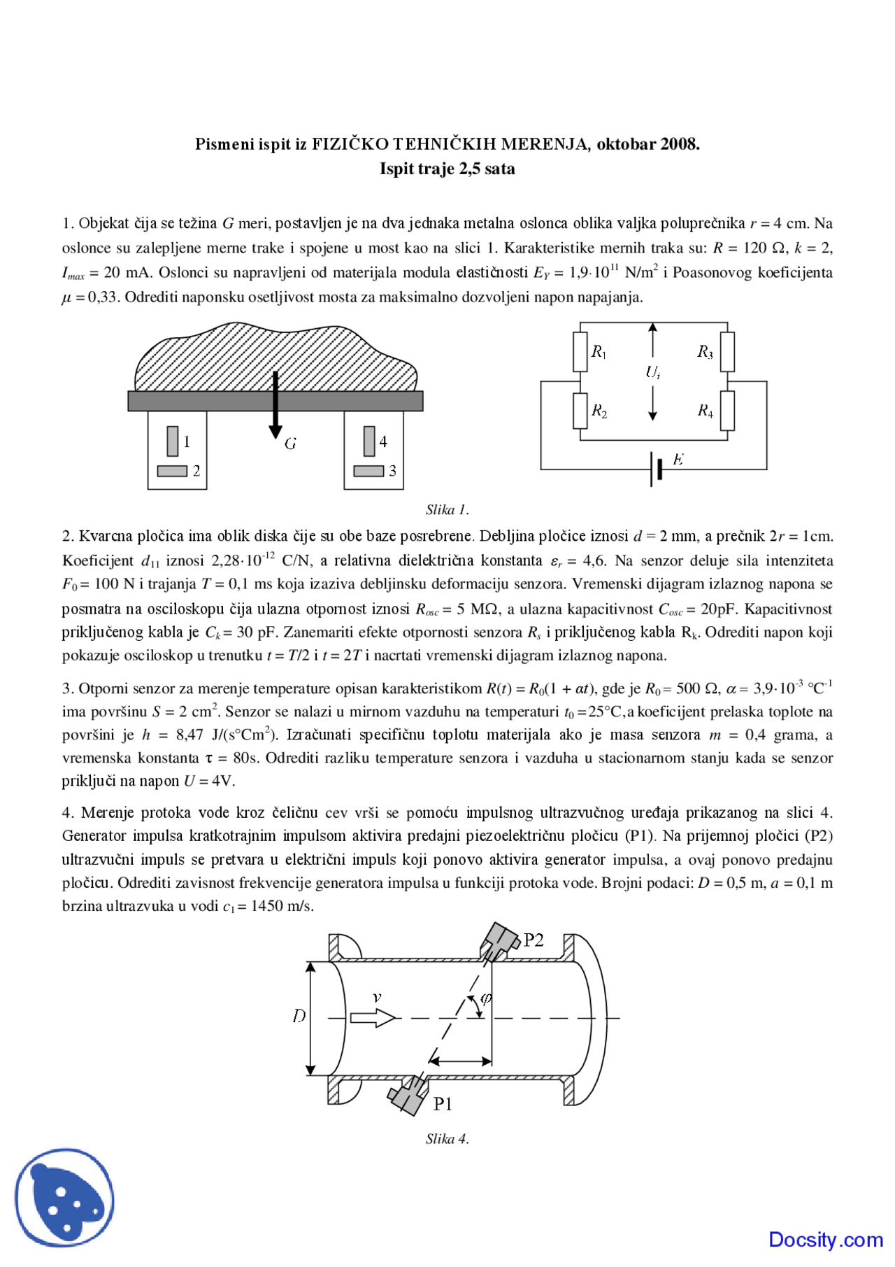 Ispit-Fizicko-tehnicka merenja-Elektrotehnicki fakultet OKT 08 | Ispiti' predlog Fizička i ...