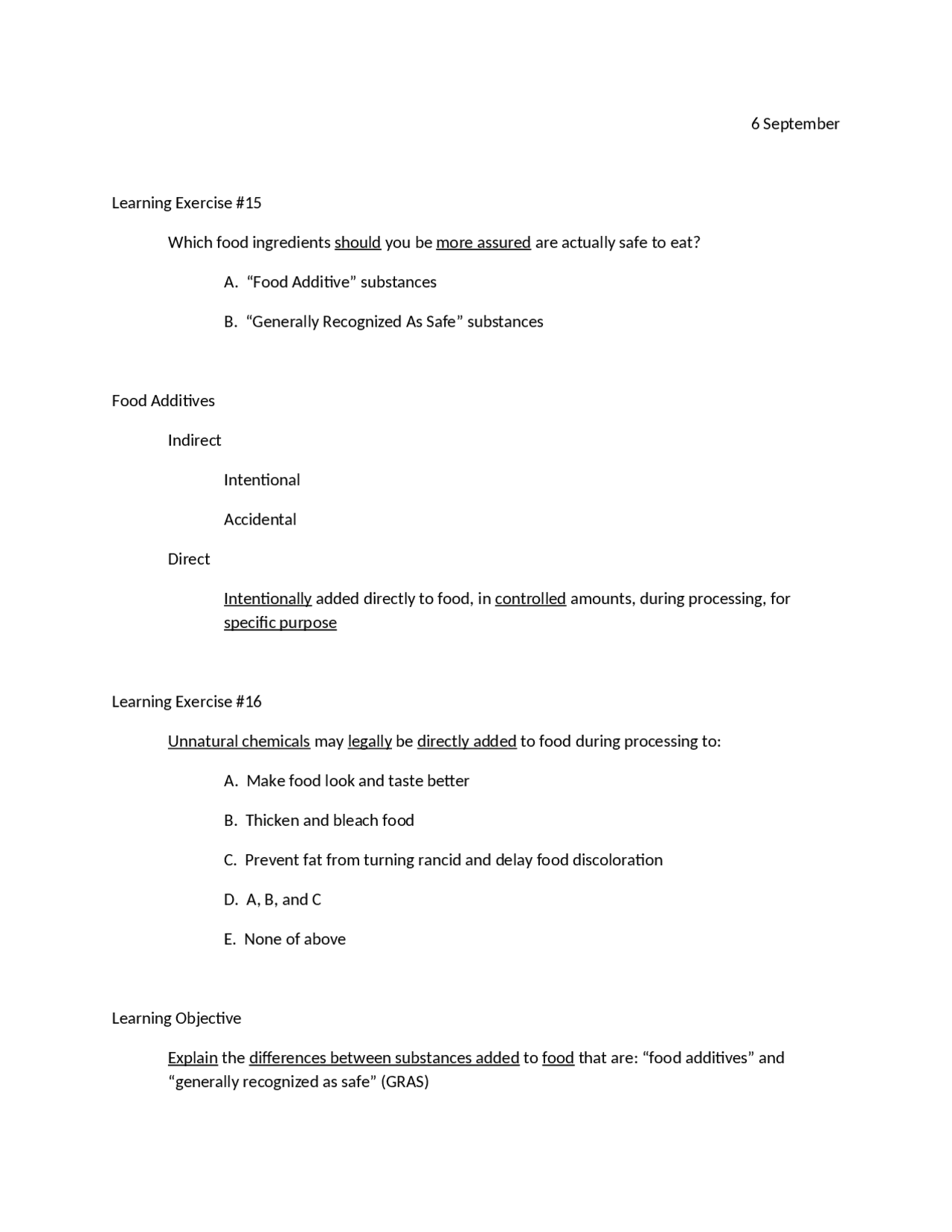 Learning Exercise For Food And Nutrition In Health Fshn 125 Docsity