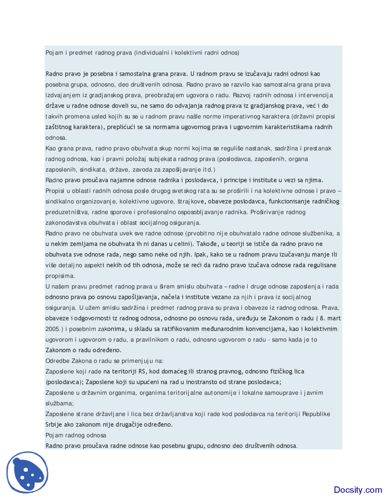 Radno Pravo Skripta Pravni Fakultet 2011 Part1 Rezime Predlog Radno