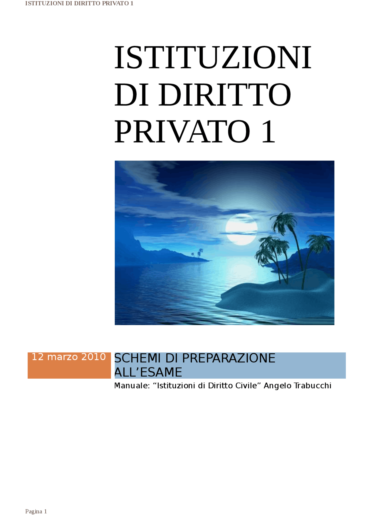 Ist Diritto Privato 1 Trabucchi Docsity