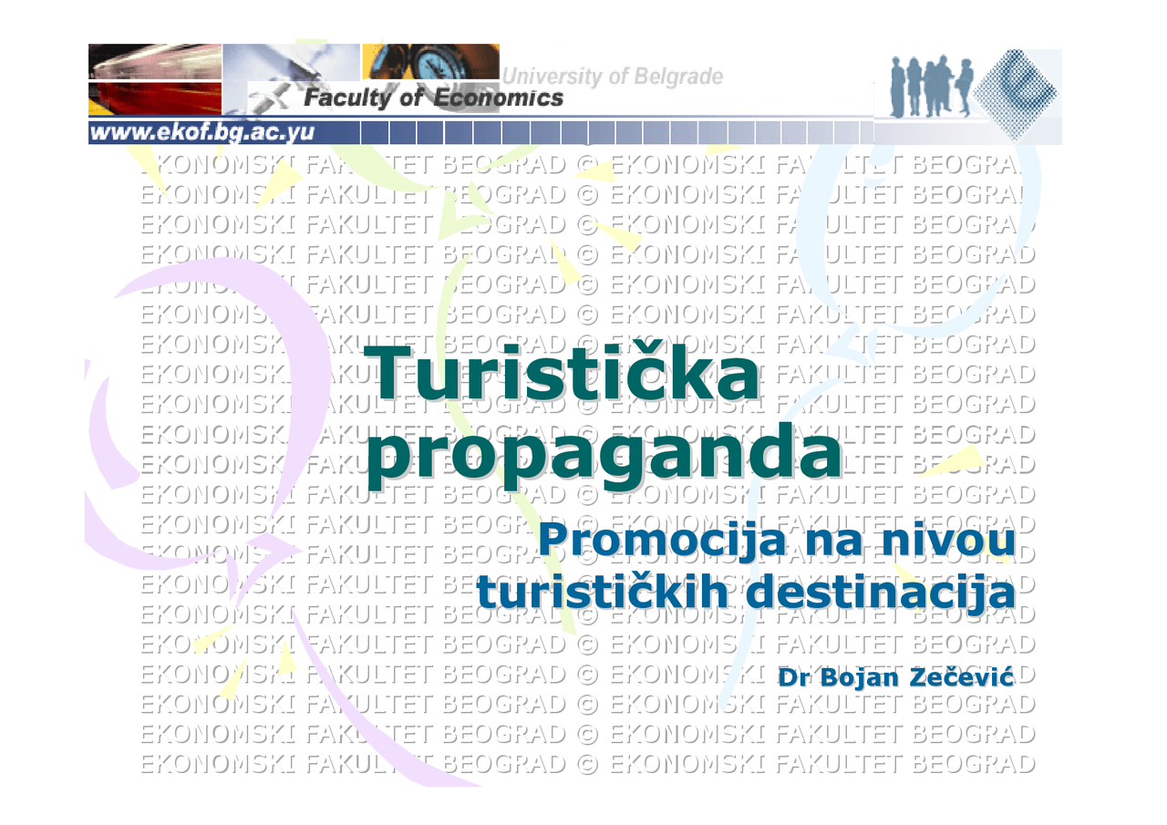 Turisticka propaganda-Ekonomika turizma-Slajdovi-Ekonomski fakultet | Slajdovi' predlog ...