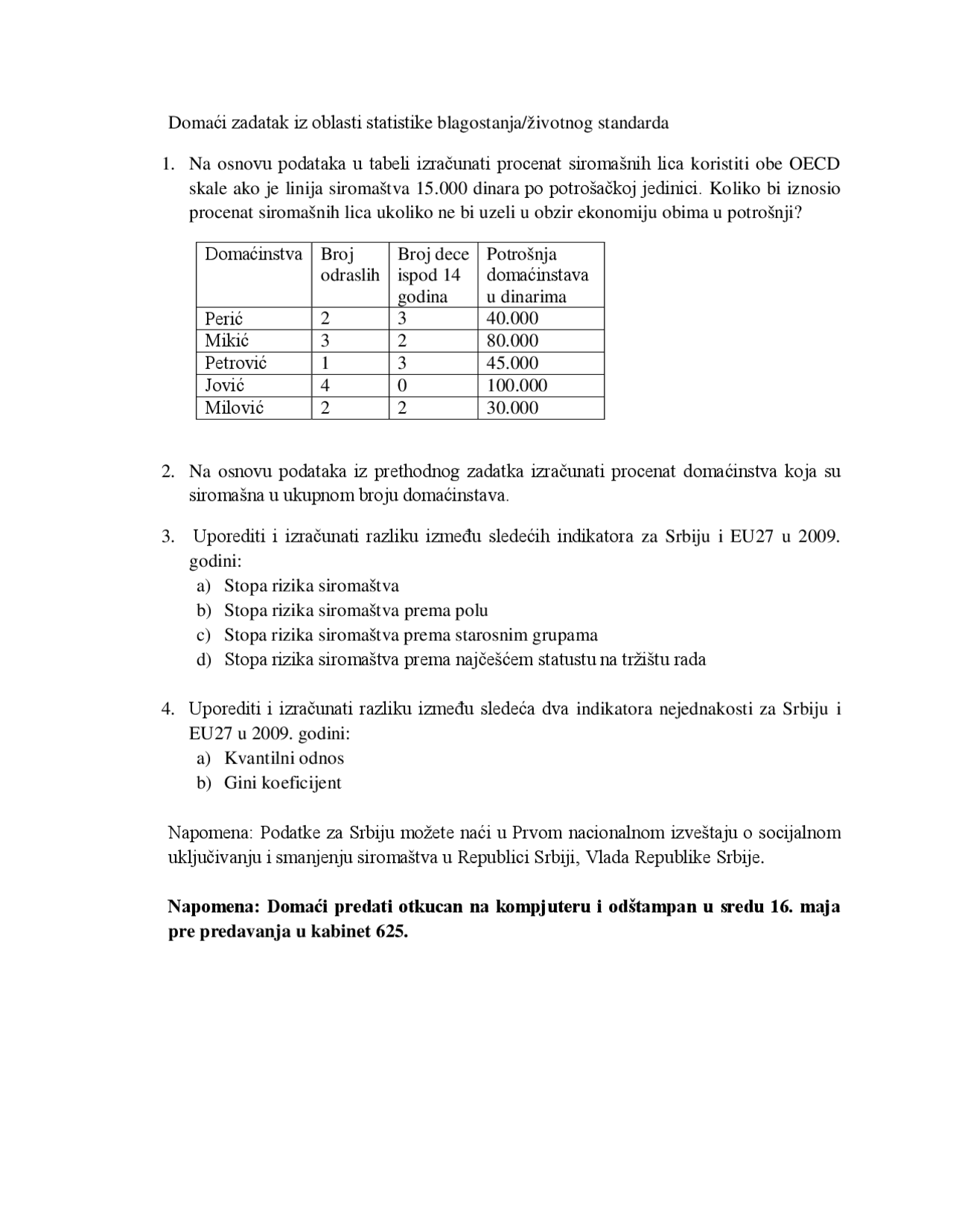 Domaci zadatak-Vezbe-Ekonomska statistika-Ekonomski fakultet | Vežbe' predlog Ekonomska ...