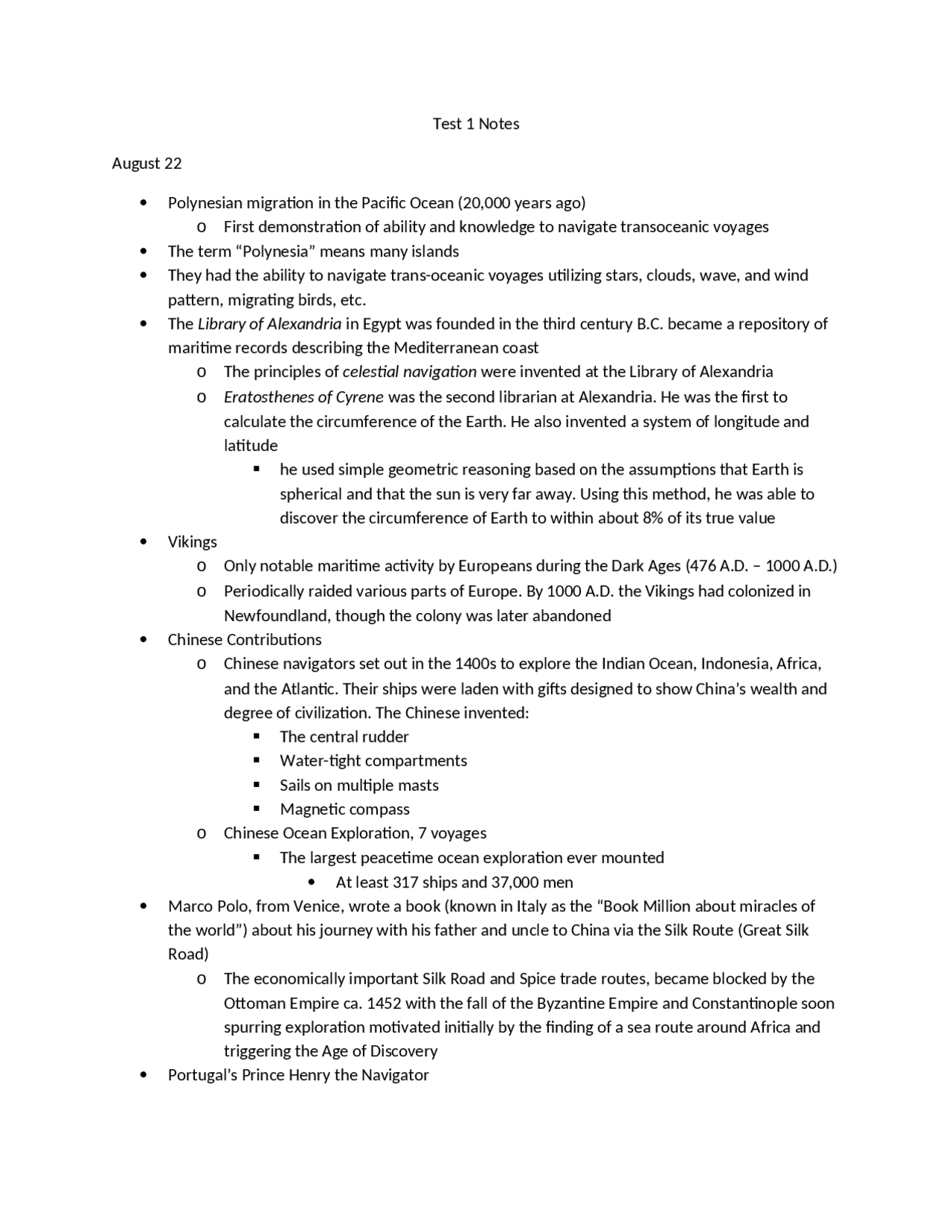 Notes On Test 1 Introduction Oceanography Ocs 1005 Docsity
