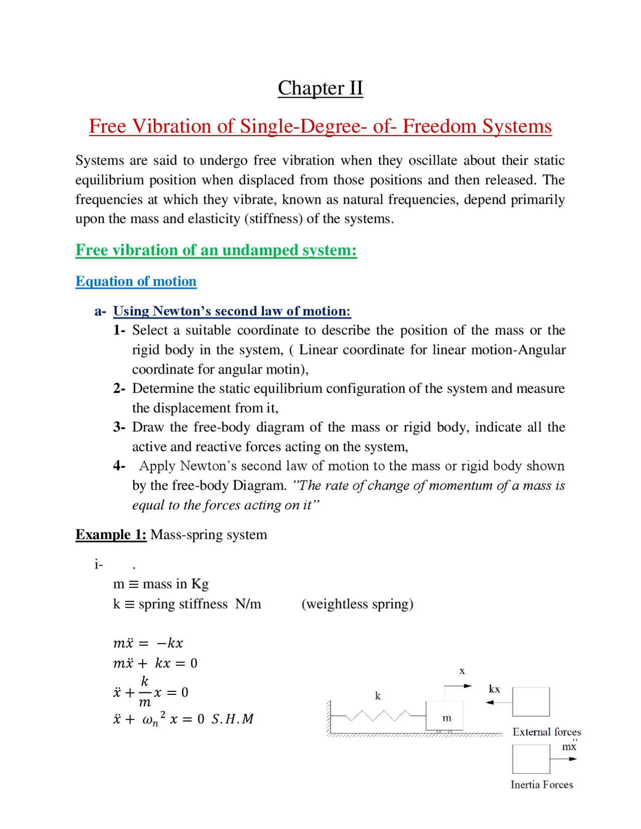 Mechanical vibration-II - Docsity