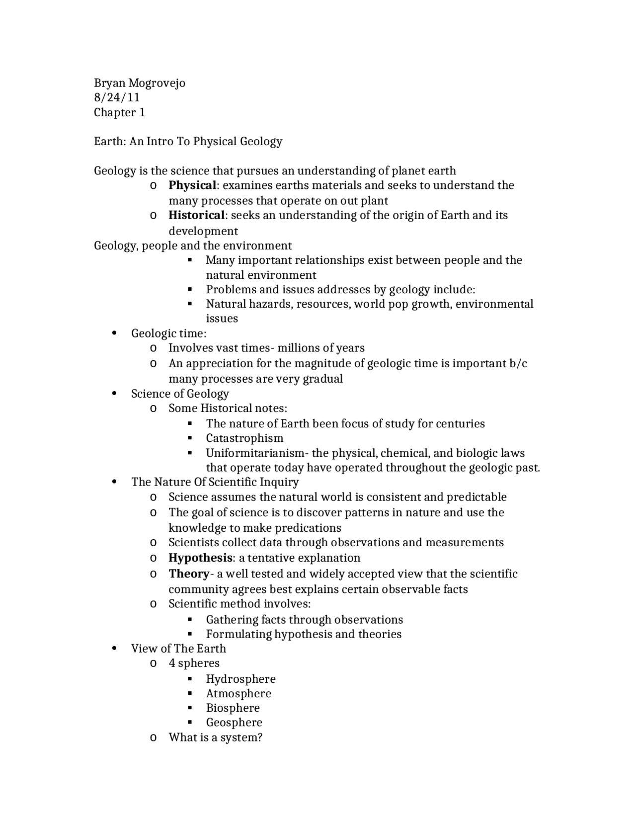 Notes On Introduction To Physical Geology Geol 1001 Docsity