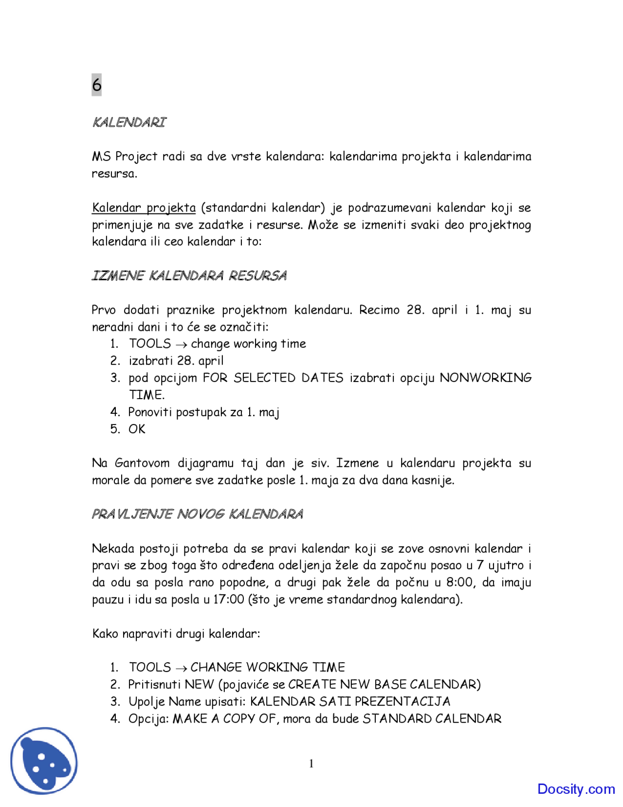 Kalendari Vezbe Projektovanje Informacionih Sistema Vežbe Predlog