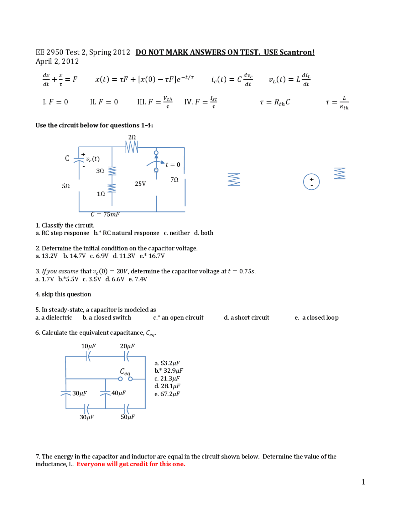 Questions about electrical engineering and circuits | EE 2950 | Exams Electrical and Electronics ...