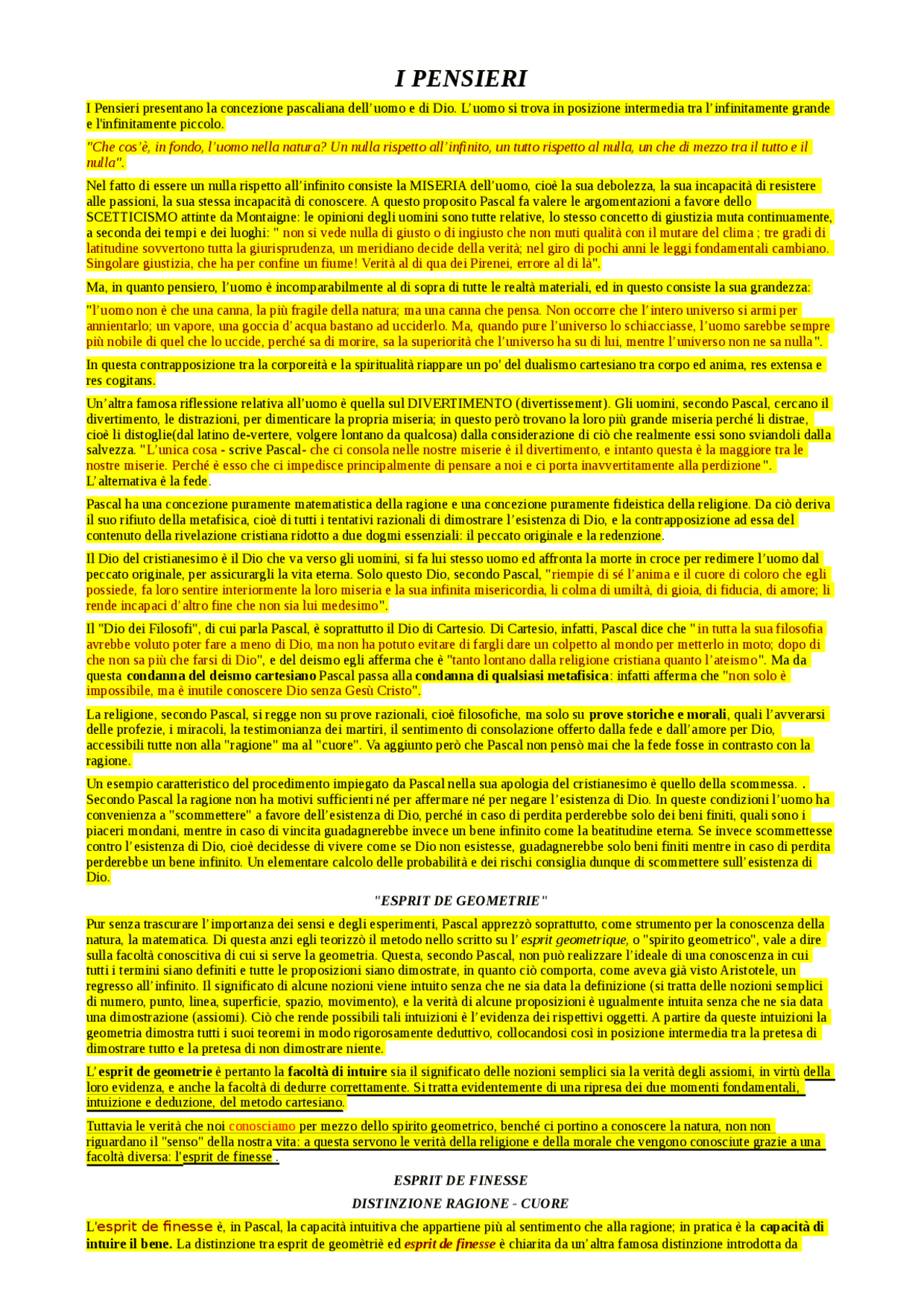 Pascal Appunti Di Storia Della Filosofia Docsity