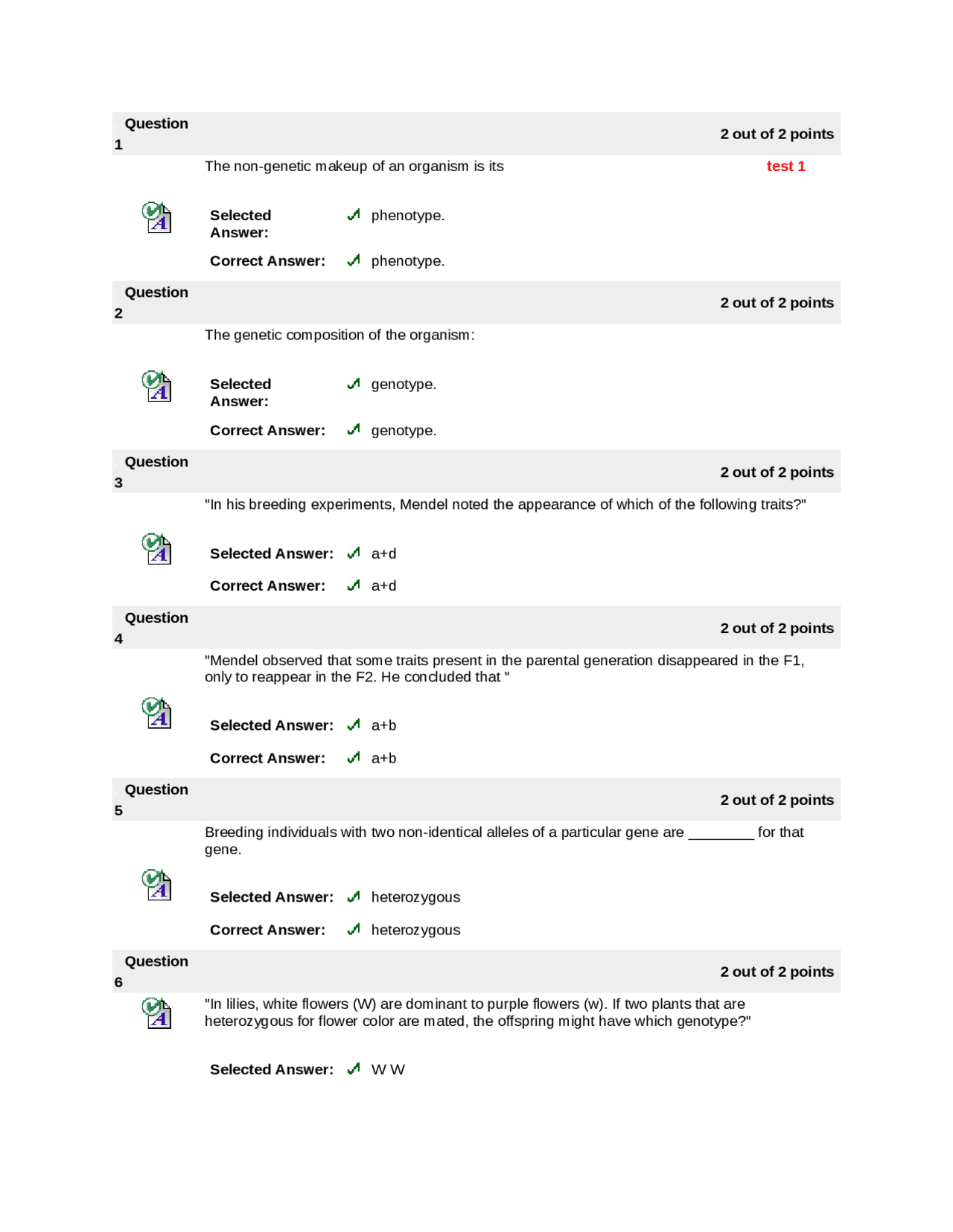 50 Questions for Exam 1 - Genetics | BIOL 3320 | Exams Genetics | Docsity