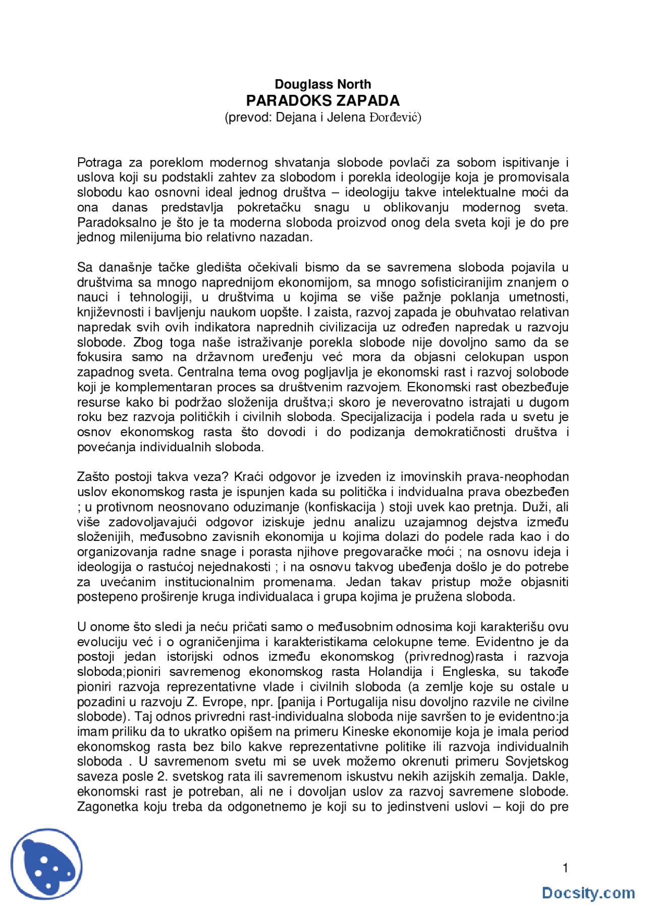 Paradoks zapada-Skripta-Trziste i trzisne institucije-Ekonomski fakultet | Rezime' predlog Uvod ...