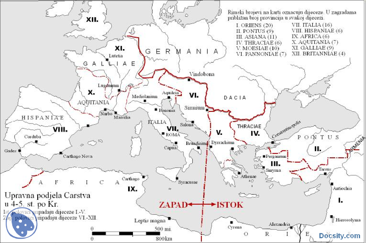 Administrativna podela carstva 4-5 veka-Seme-Istorija starog Rima ...