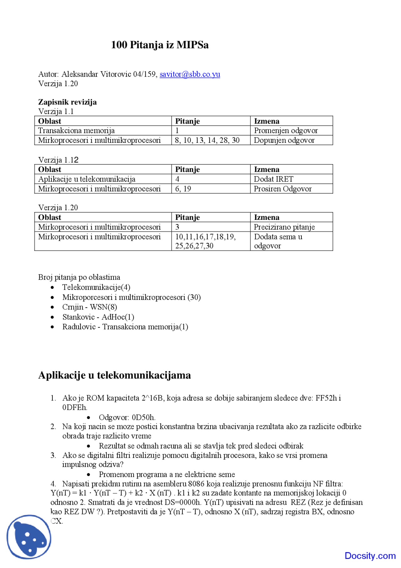 45pitanja-Ispit-Multiprocesorski sistemi-Elektrotehnicki fakultet | Ispiti' predlog ...