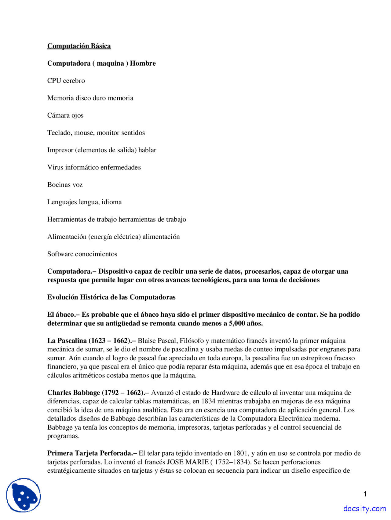 Computación Básica Apuntes Tecnología De La Información Docsity