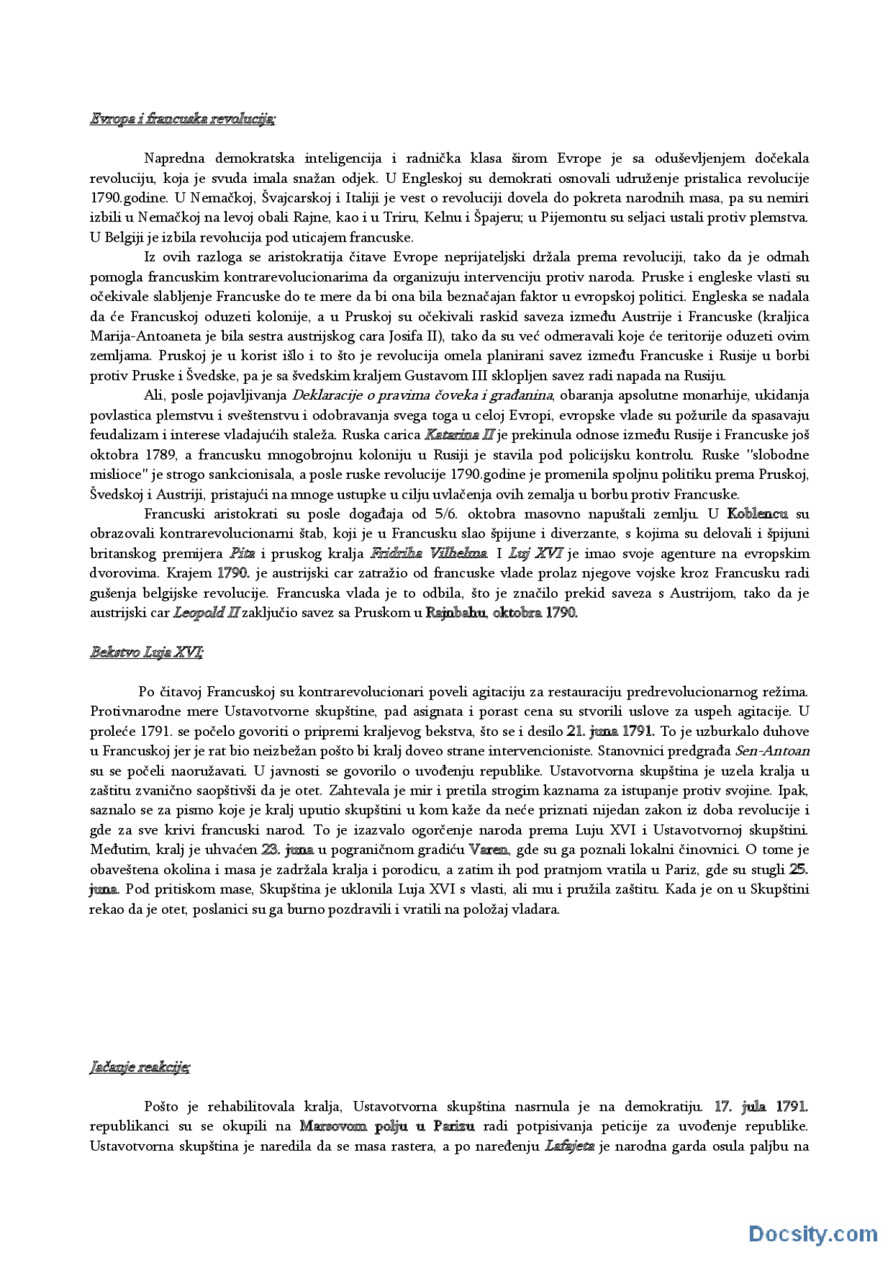 Evropa i francuska revolucija-Beleska-Opsta istorija novog veka | Beleške' predlog Istorija 19 ...
