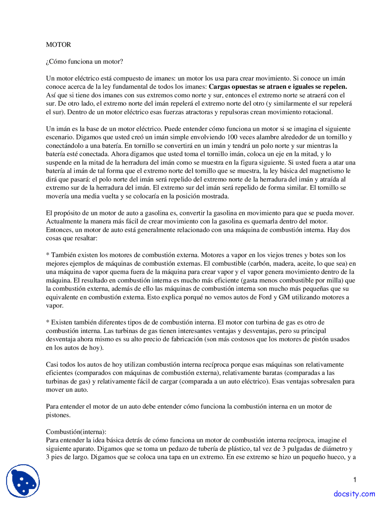 Motor Apuntes Física Docsity