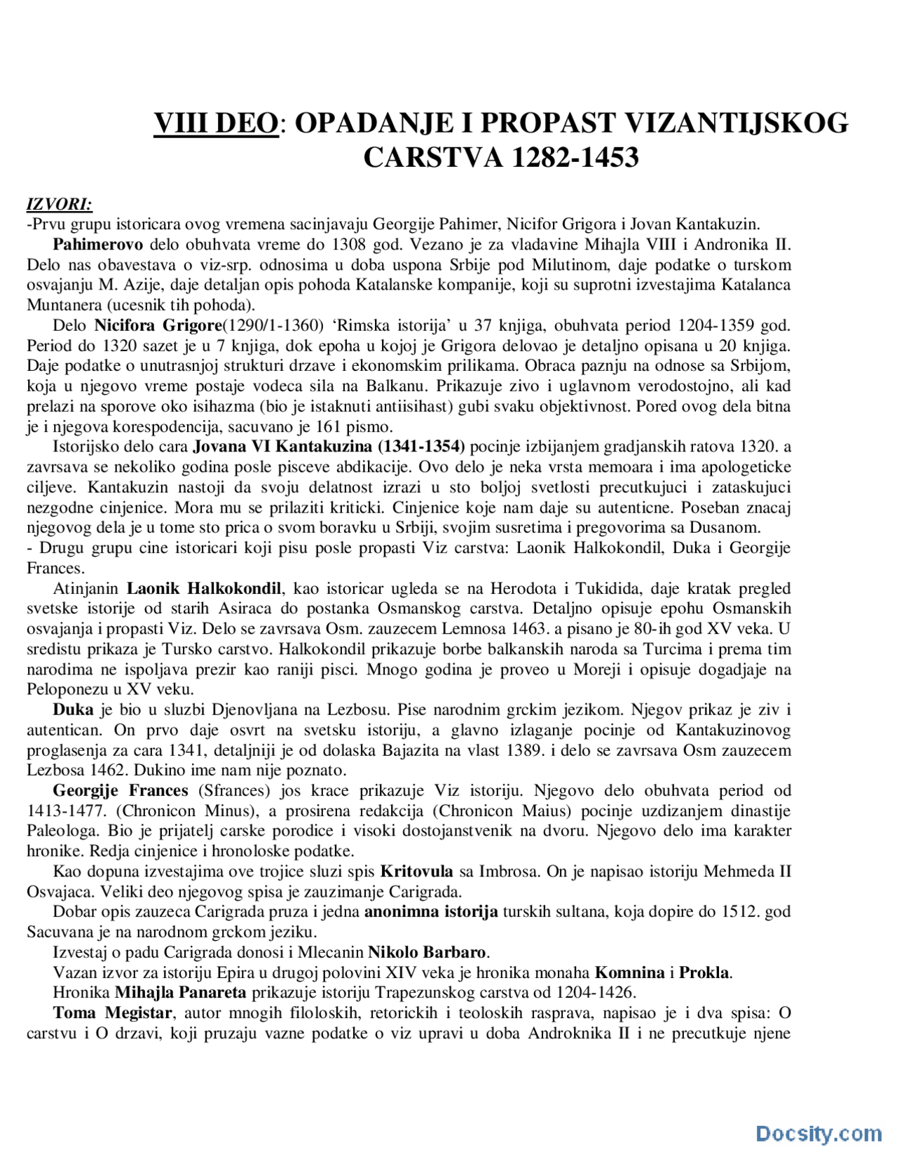 Vizantija-opadanje i propast (1282-1453)-Beleska-Opsta istorija poznog srednjeg veka-Filozofski ...