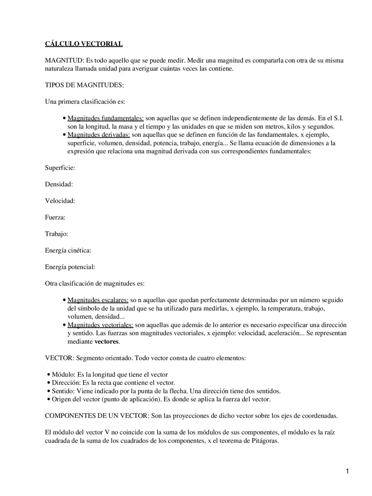 Cálculo Vectorial Apuntes Física Docsity