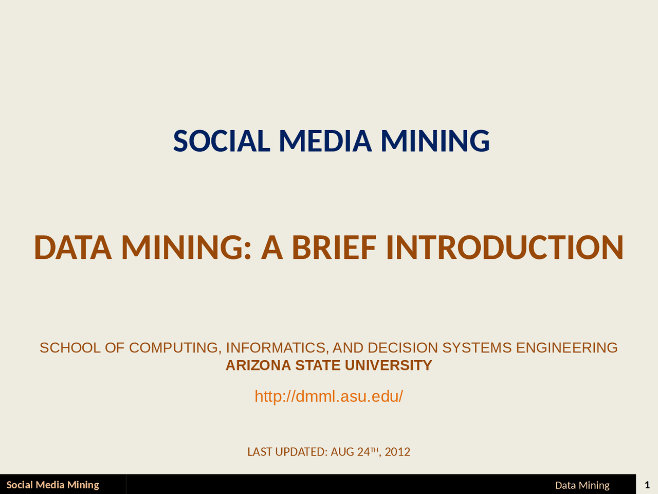 Data Mining: A Brief Introduction - Lecture Slides | CSE 484 (PRA) - Docsity
