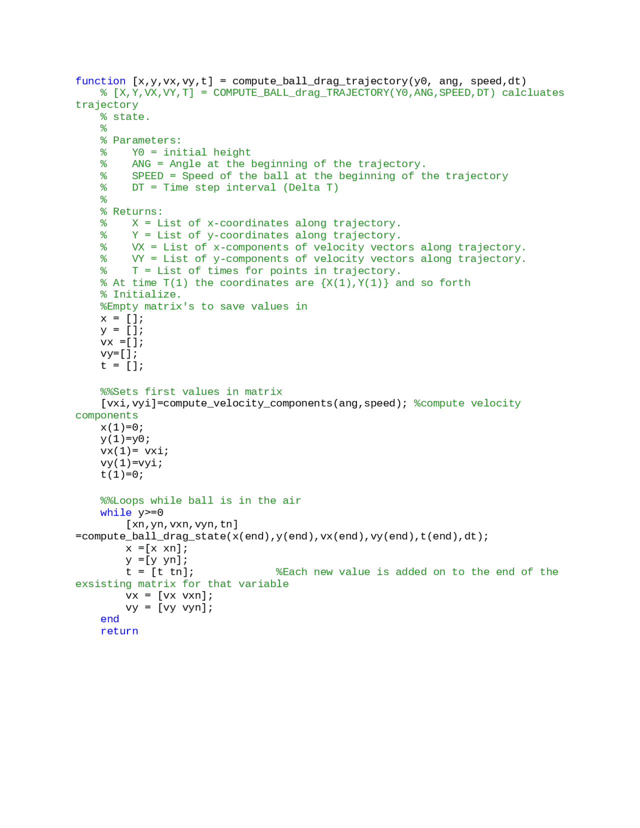 Homework3 Compute Drag Trajectory Beginning Programming For Engineers