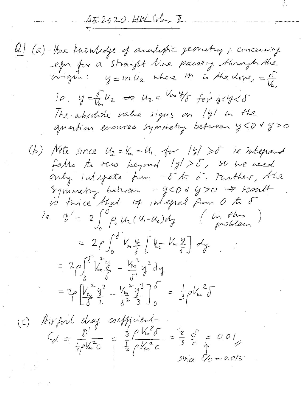 Notes On 4 Solved Problems In Low Speed Aerodynamics Ae 2020 Docsity
