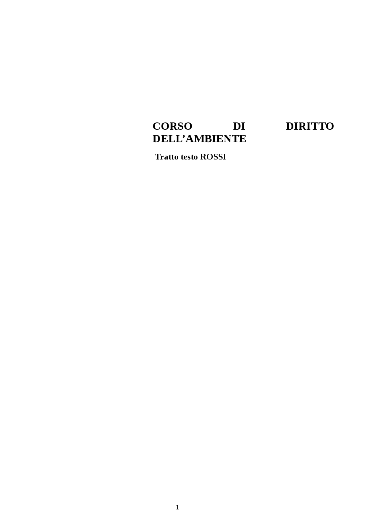 Diritto Ambientale Rossi Docsity