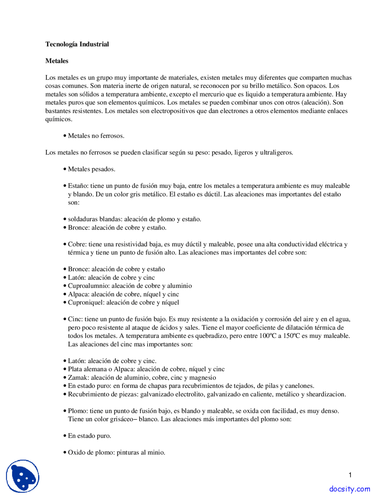 Tecnología Industrial Apuntes Tecnología Industrial Docsity