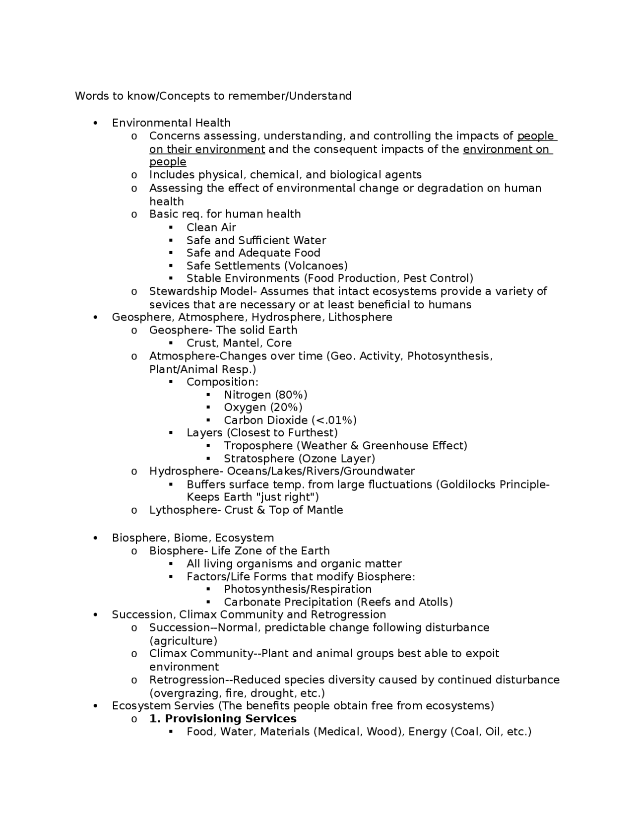 Exam 1 Review - Introduction To Environmental Health | ENST 233 | Study ...