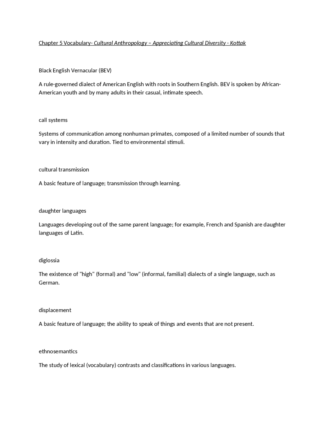 Cultural Anthropology - Appreciating Cultural Diversity - Notes | ANTH ...