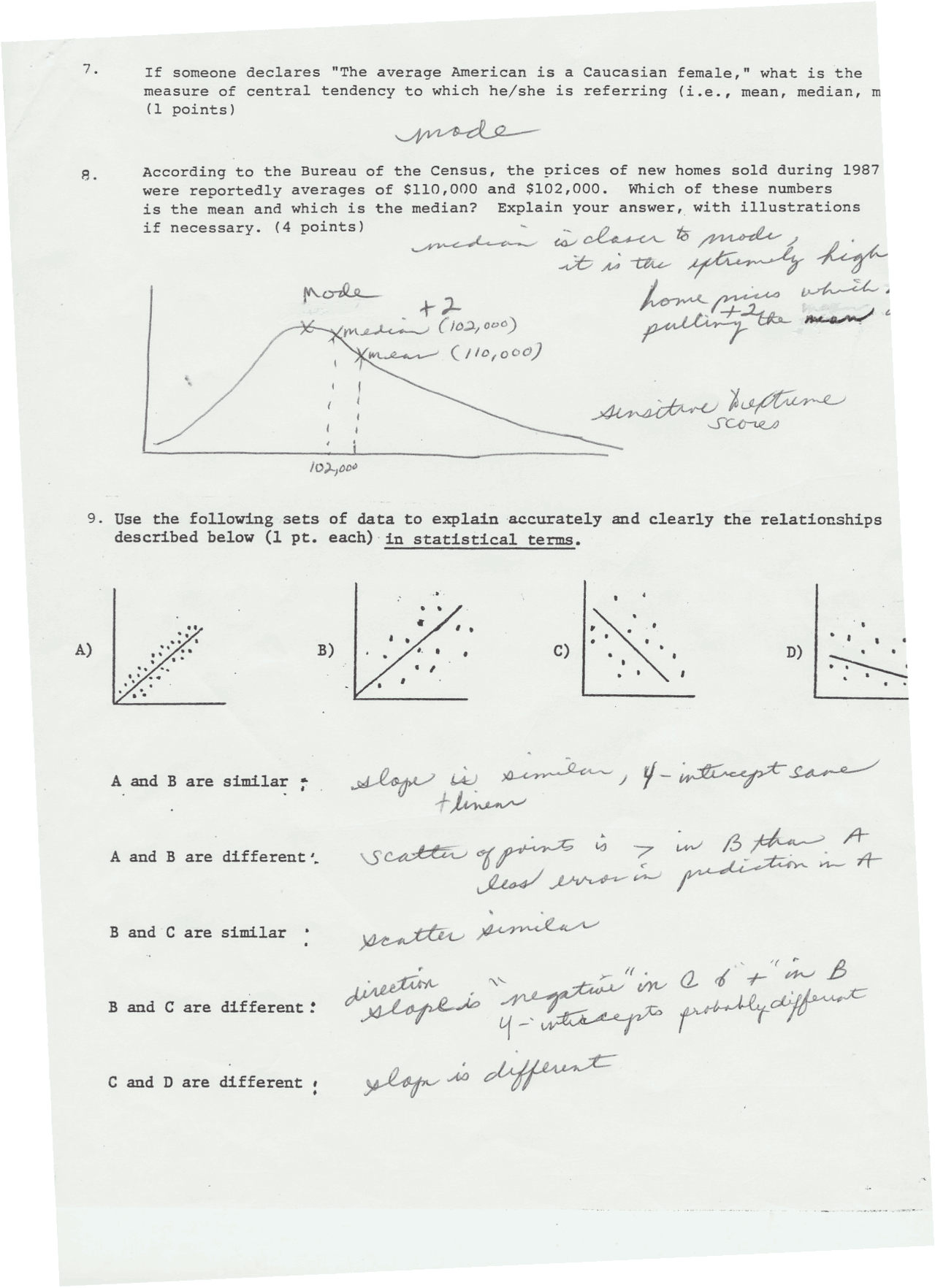Introduction Statistics Psychology Lab Exam 1 Solutions Stat 232