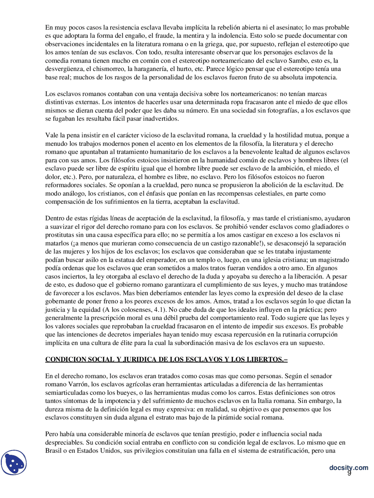 Esclavos y Libertos - En La Roma De Finales Del Siglo I - Apuntes ...