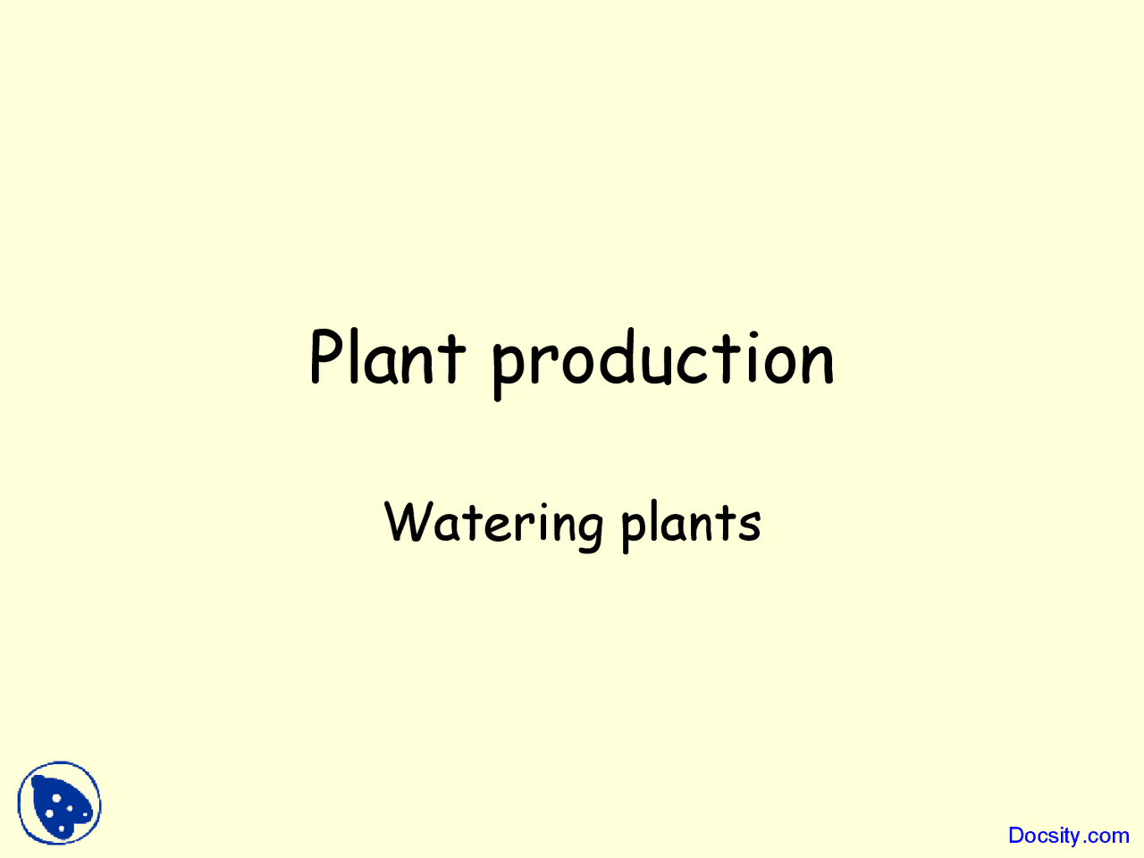 Plant Watering Plant Science Lecture Slides Docsity