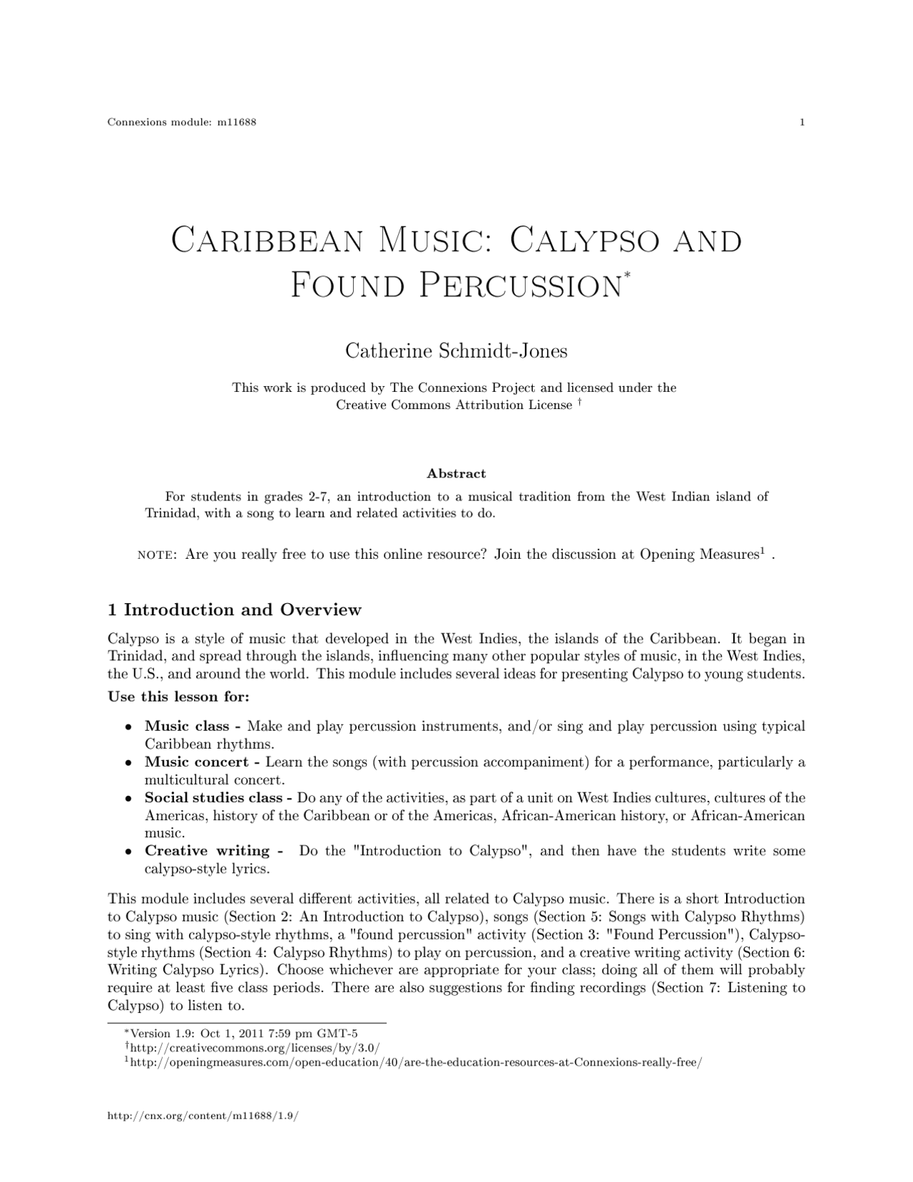 Caribbean Music Calypso and Found Percussion, college study notes ...