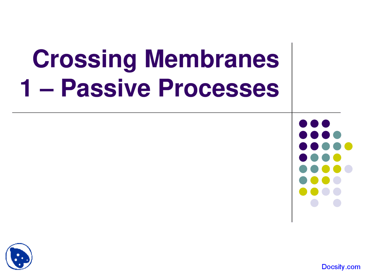 Crossing Membranes Passive Processes Cell Biology Lecture Slides