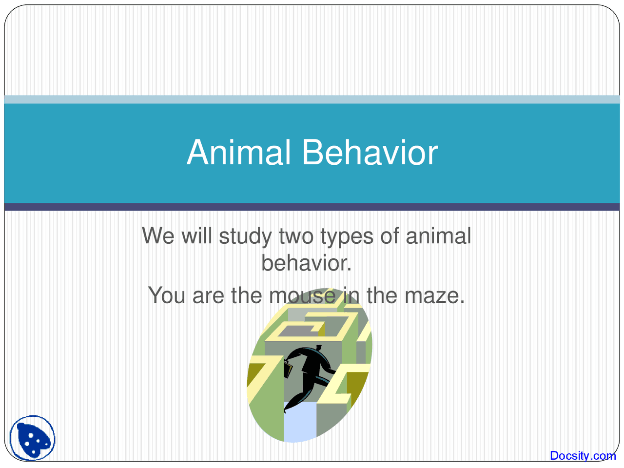Animal Behavior - Animal Science - Lecture Slides - Docsity