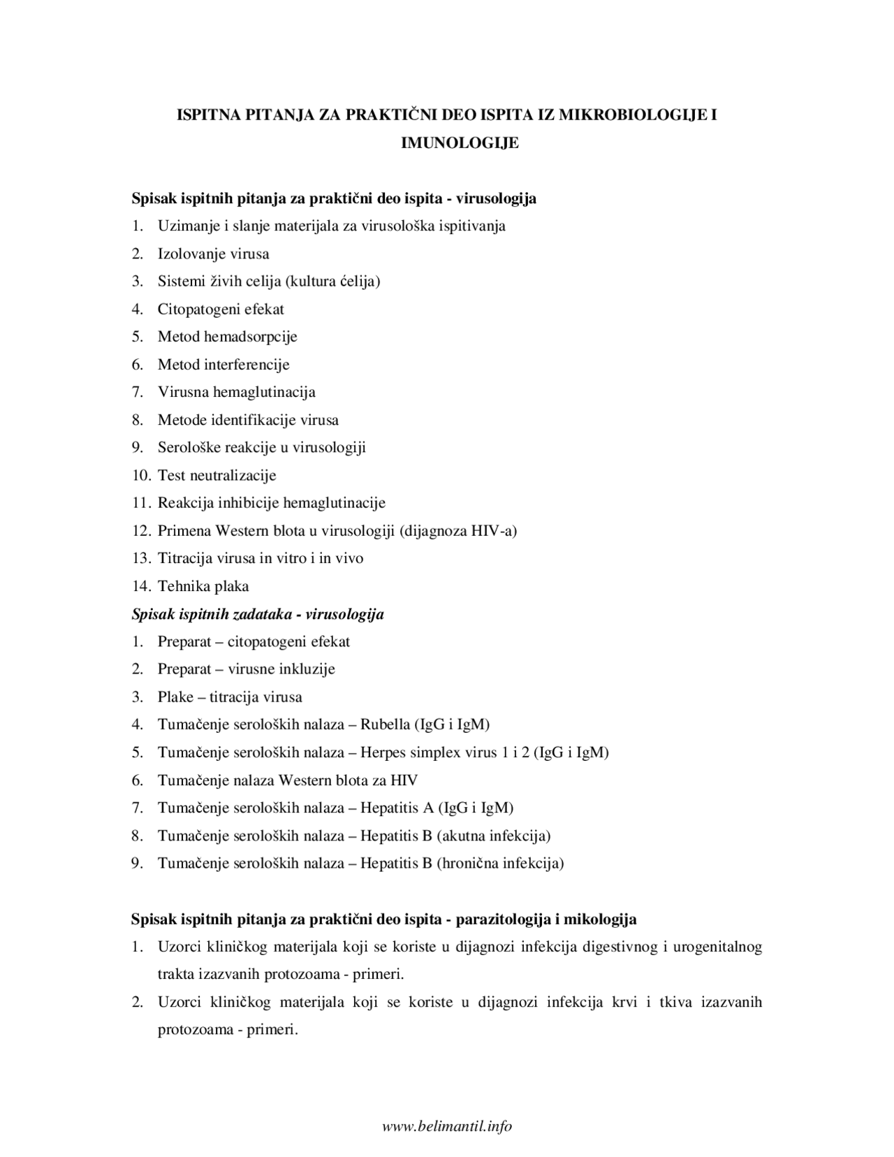 Ispitna pitanja-Ispit-Mikrobiologija -Medicina | Ispiti' predlog Mikrobiologija - Docsity