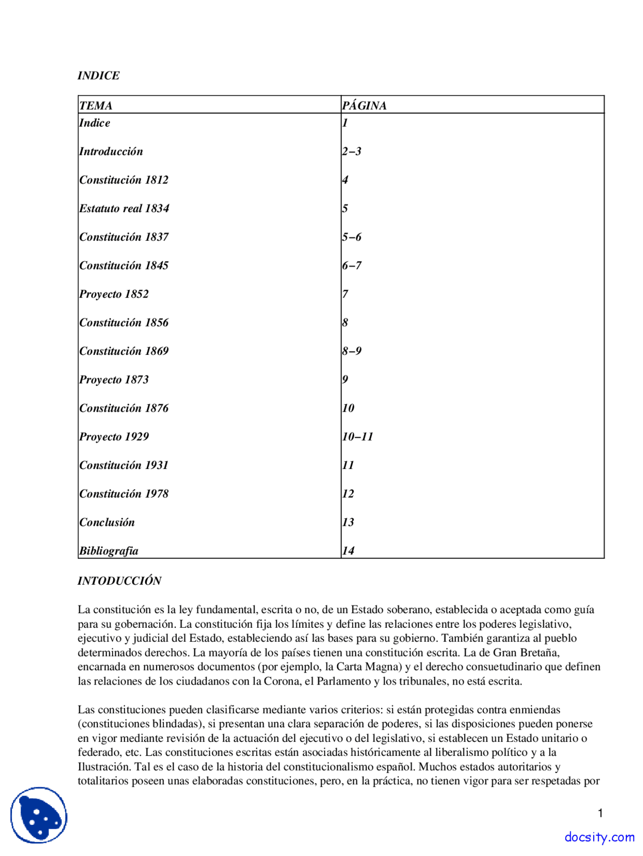 Constitución - Definición - Apuntes - Historia Universal - Docsity