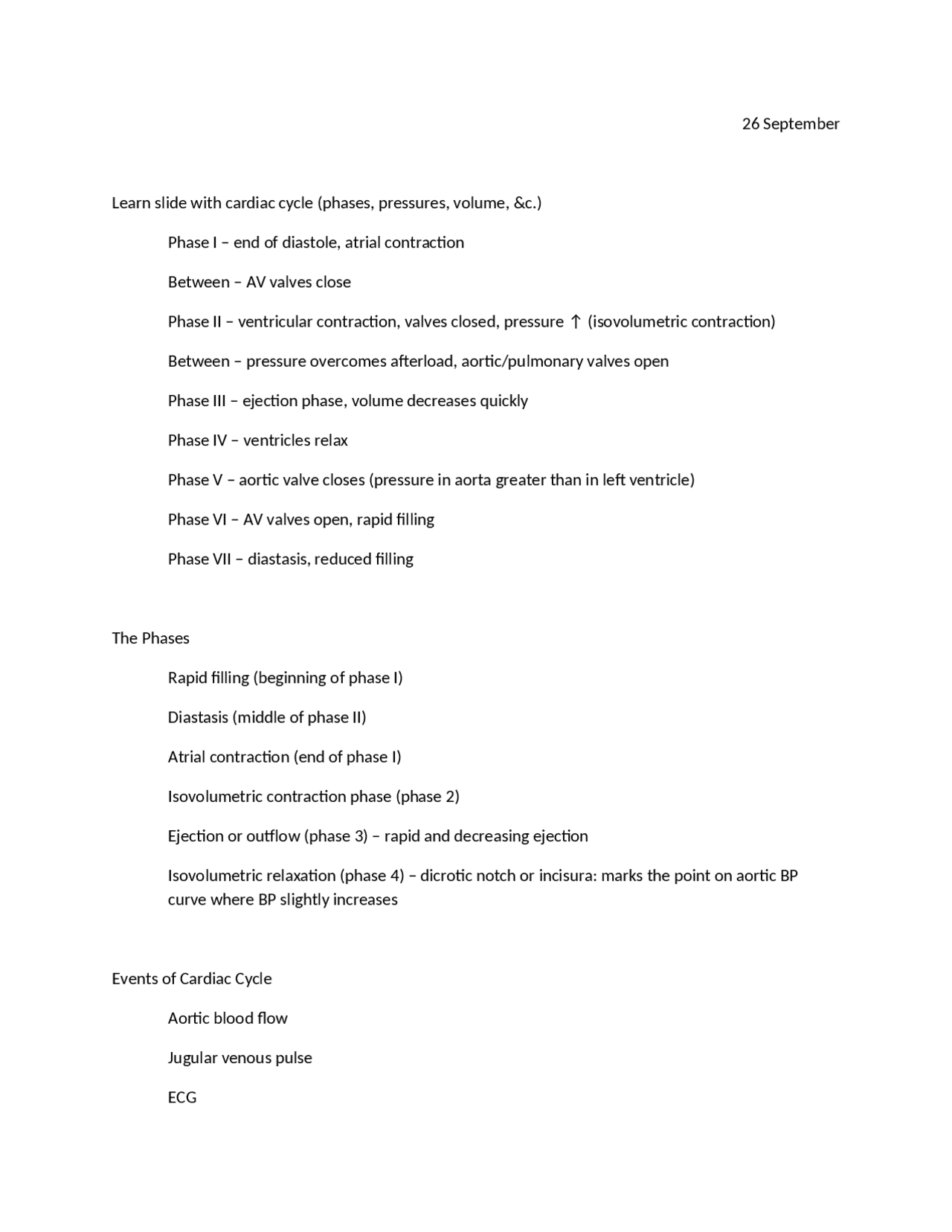 Learn Slides Phases, Pressure and Volumes with Cardiac Cycle | BMS 420 ...