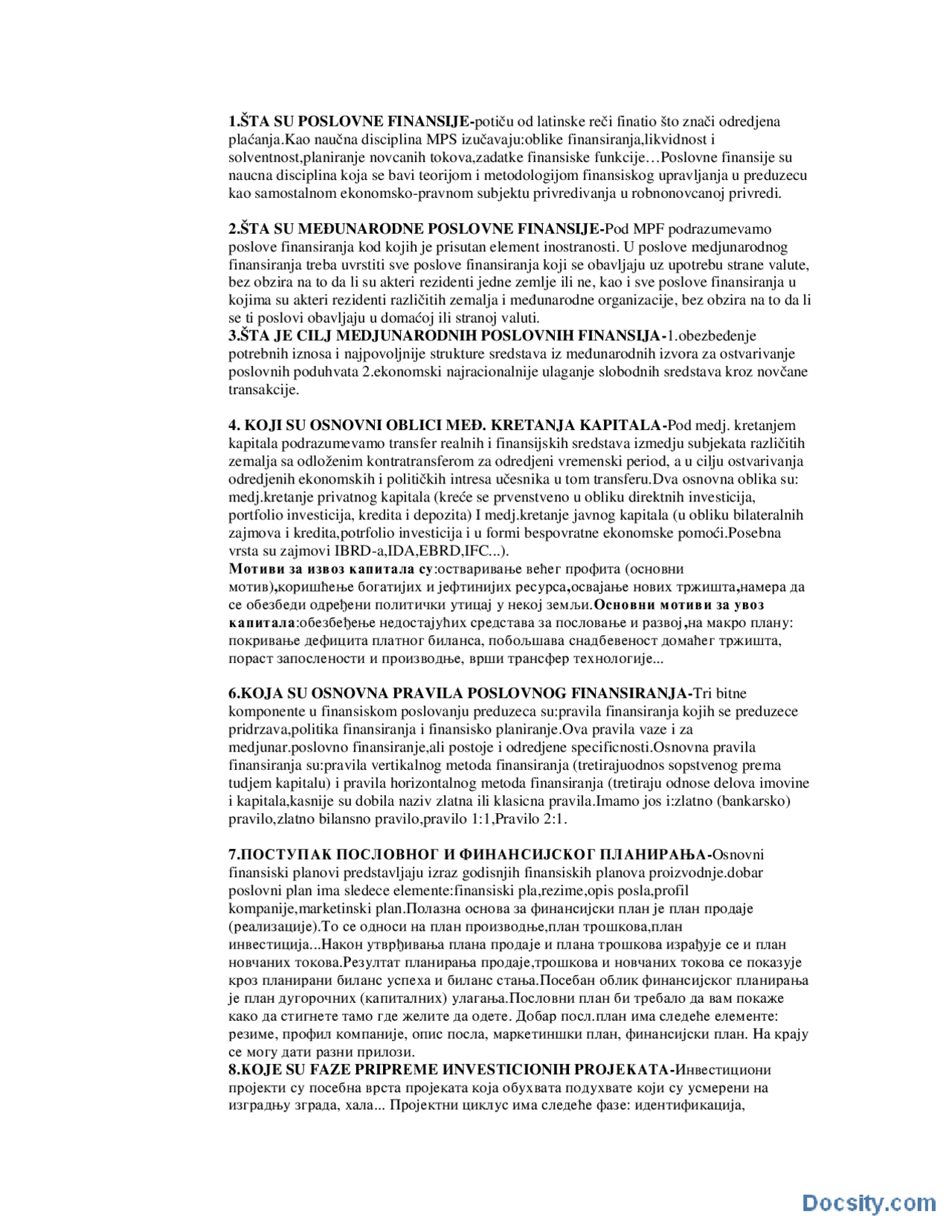 MPF-Skripta-Medjunarodne poslovne finansije-Menadzment 02 | Rezime' predlog International ...