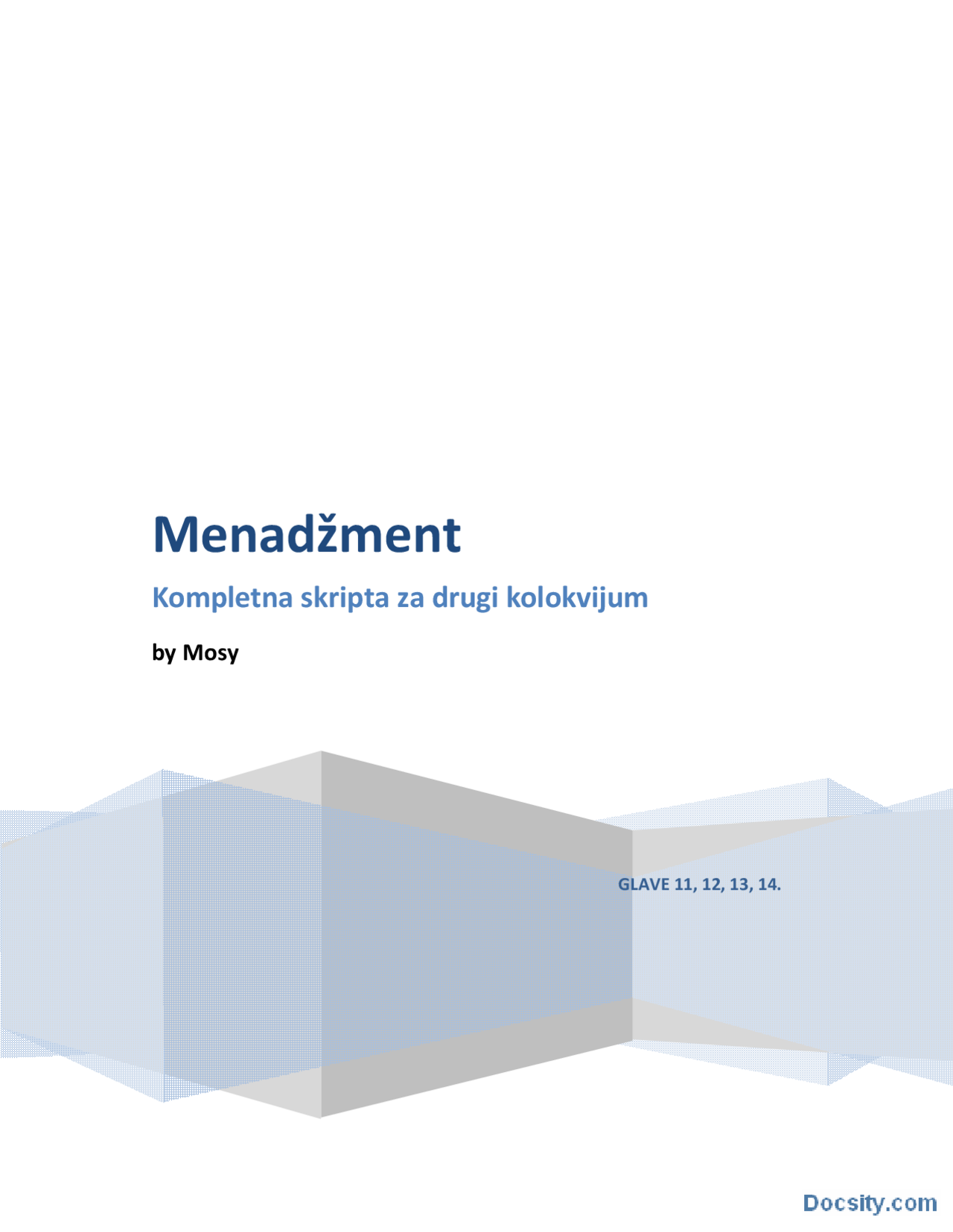 Skripta Za Drugi Kolokvijum Skripta Menadzment Fon Rezime Predlog