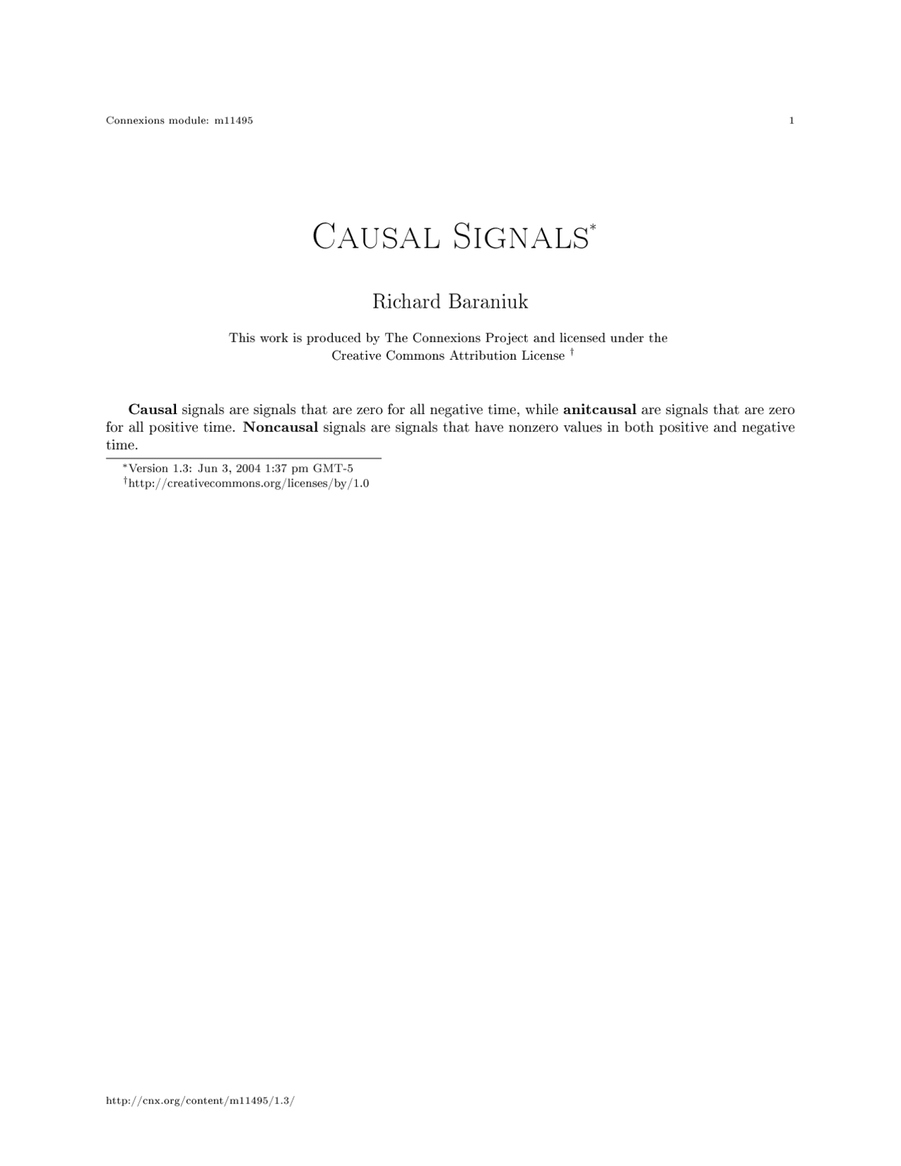 Causal signals, college study notes - Causal signals - Docsity