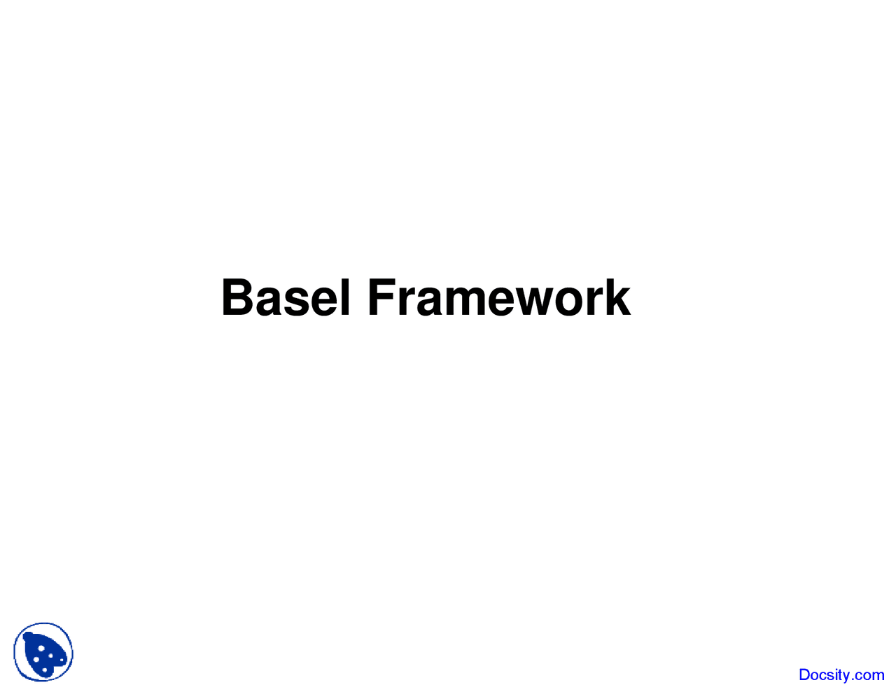Basel Framework Bank Management Lecture Slides Docsity