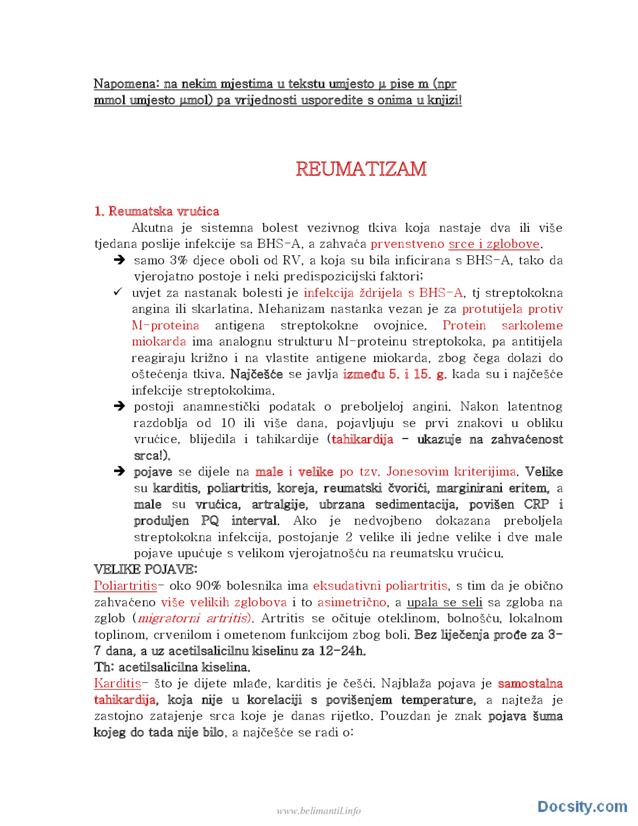 Reumatizam-Skripta-Pedijatrija-Medicina | Rezime' predlog Pedijatrija ...