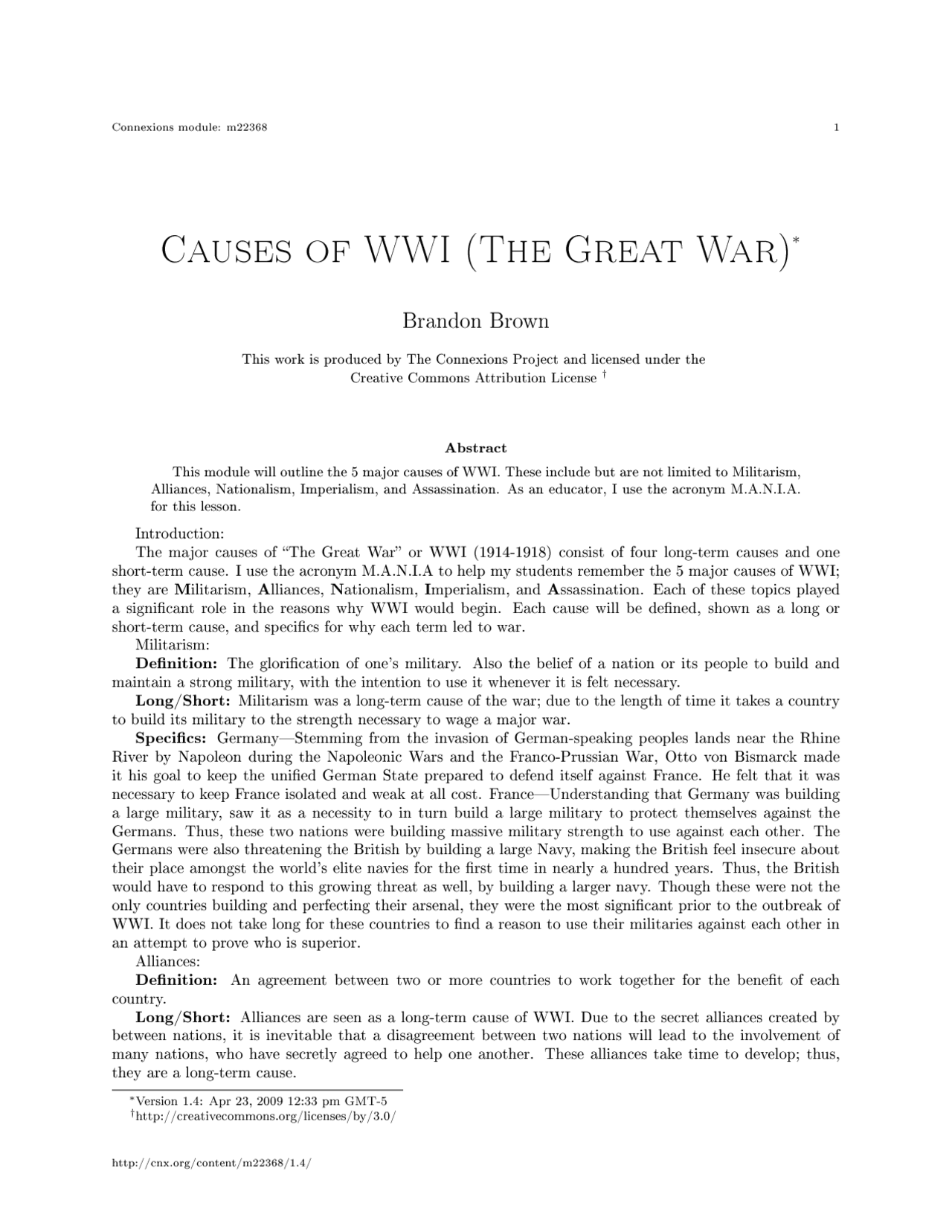 Causes of wwi , college study notes - Causes of wwi | Study notes ...
